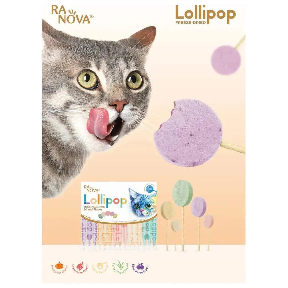 RANOVA Cat Treats - Freeze Dried Lollipop (Mixed Flavor) 1.4g x 15 ...